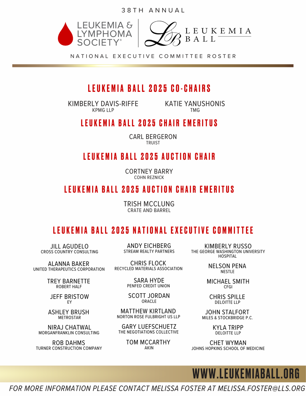 National Executive Committee — Leukemia Ball