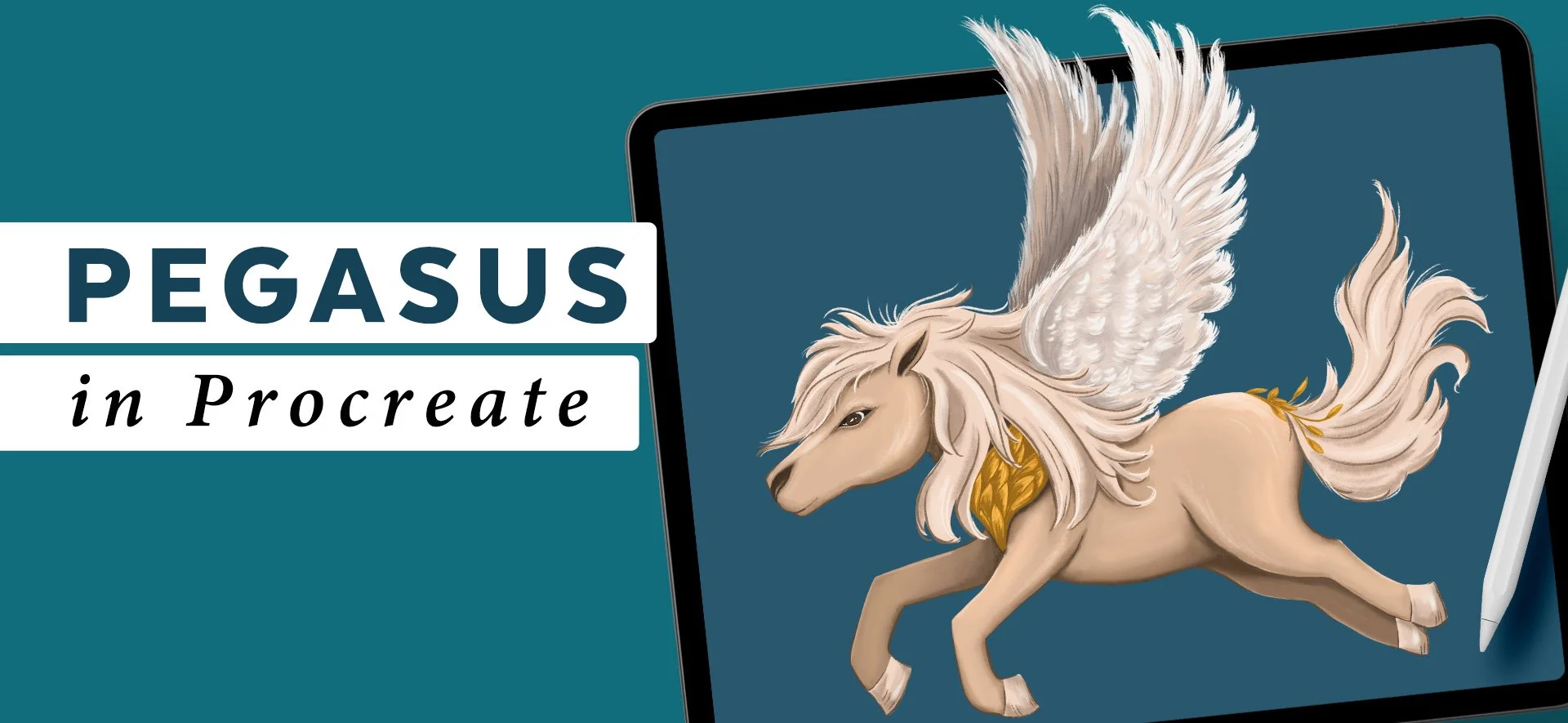 Illustrating A Pegasus With Feathered Wings in Procreate - A Feather ...