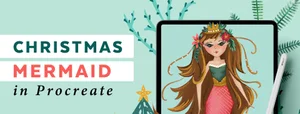 Christmas Holiday Nutcracker Mermaid In Procreate — Procreate Digital ...