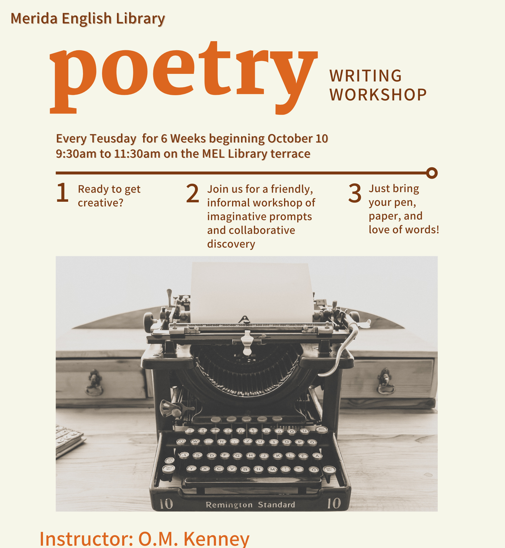 Poetry Writing Workshop — Mérida English Library