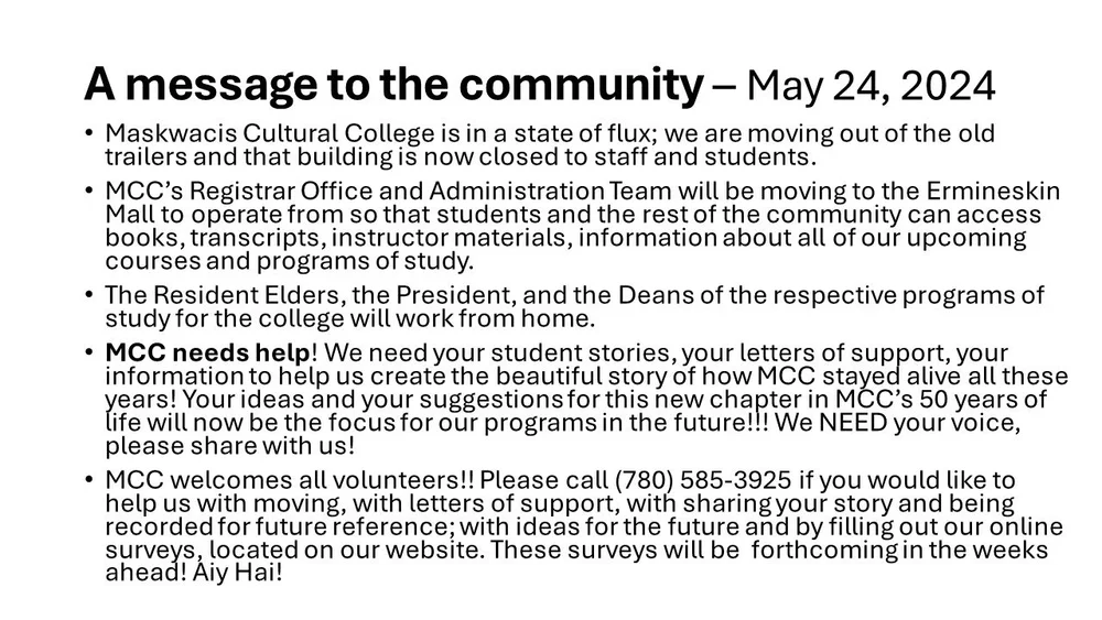 Maskwacis Cultural College