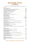 Food Menu Baskerville Tavern — Baskerville Tavern