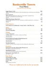 Food Menu Baskerville Tavern — Baskerville Tavern