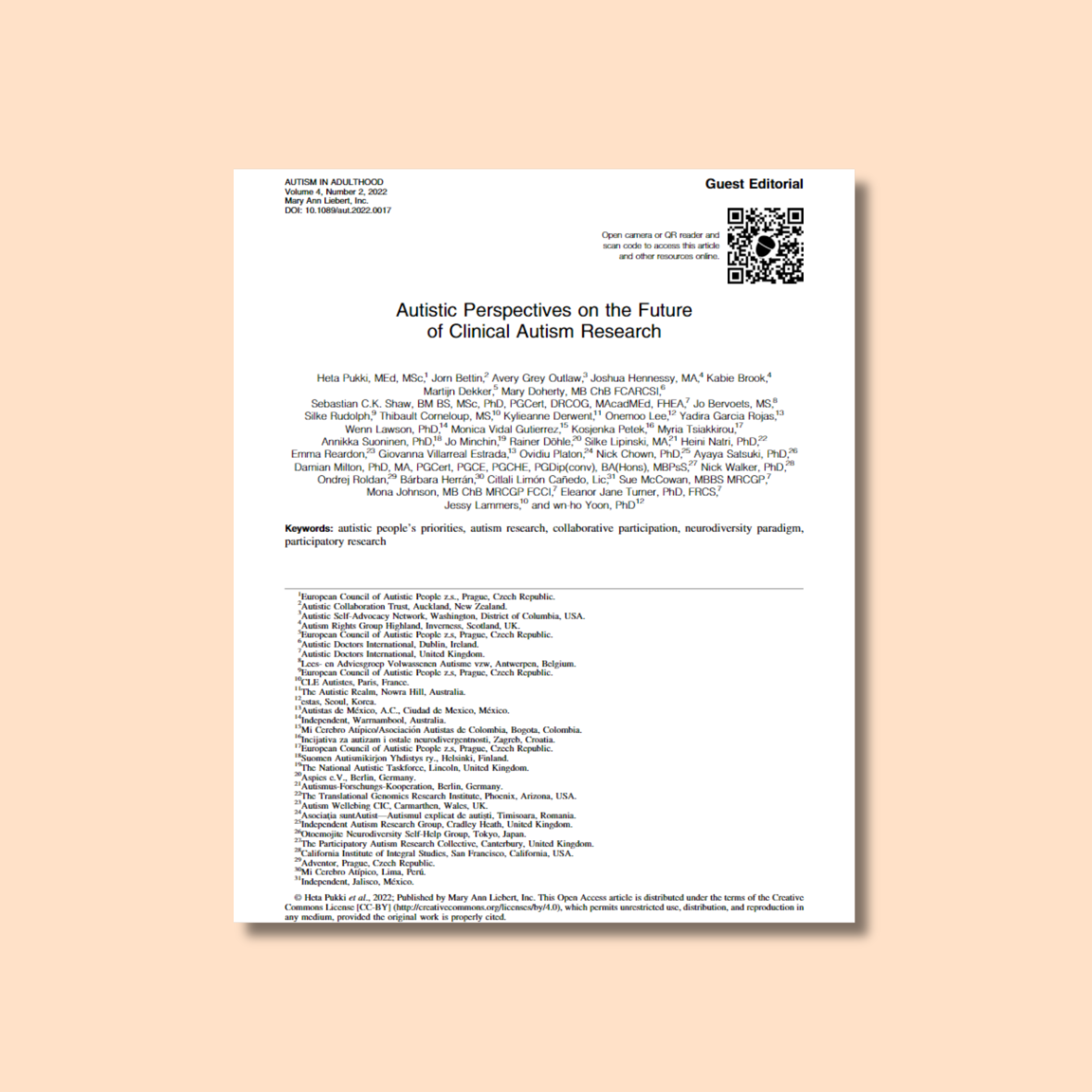 Autistic Perspectives on the Future of Clinical Autism Research ...