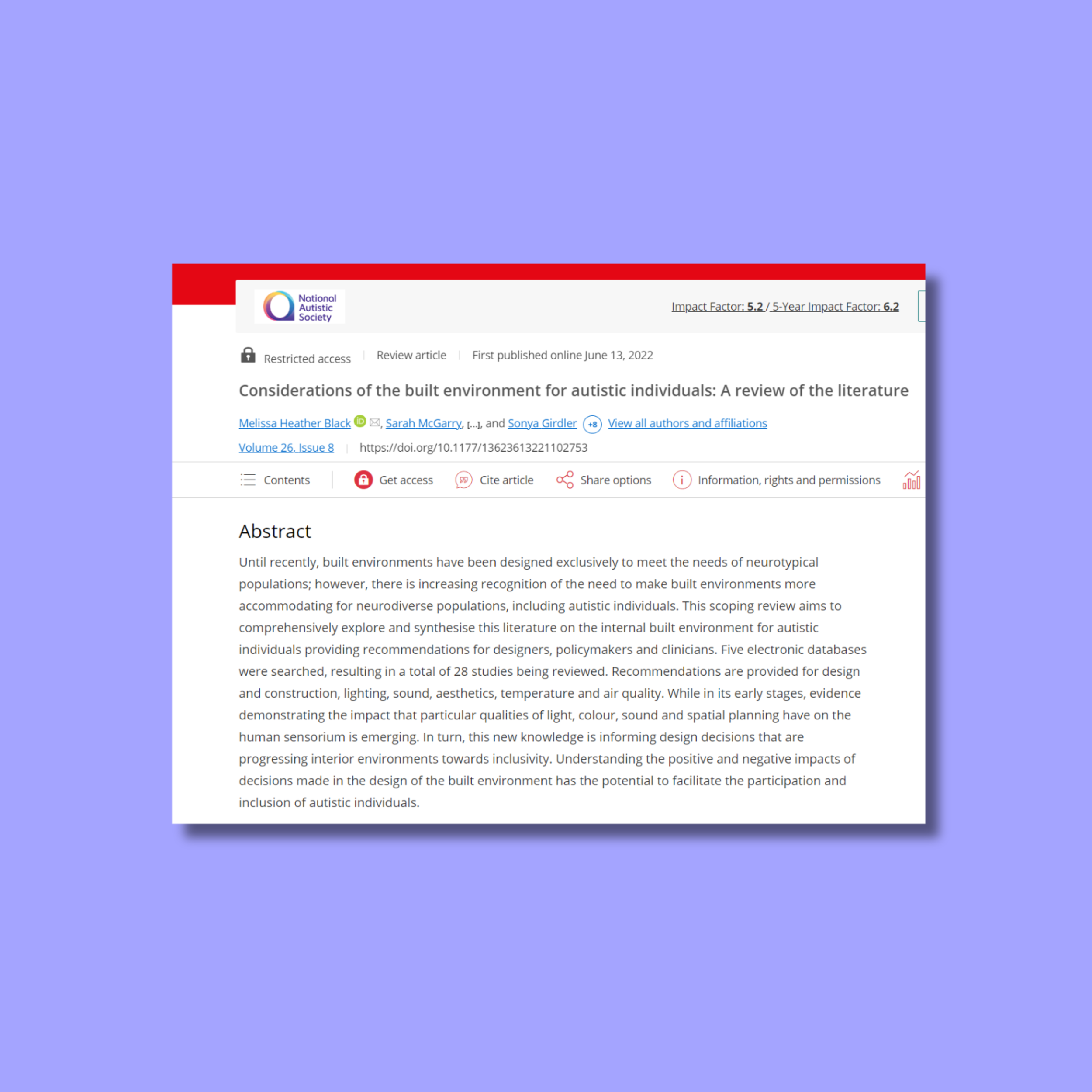 "It is a Big Spider Web of Things”: Sensory Experiences of Autistic ...