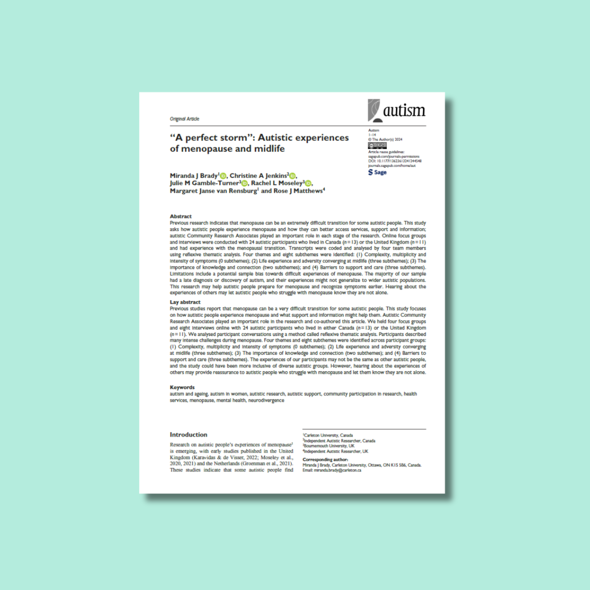 Centering the Inner Experience of Autism: Development of the Self ...