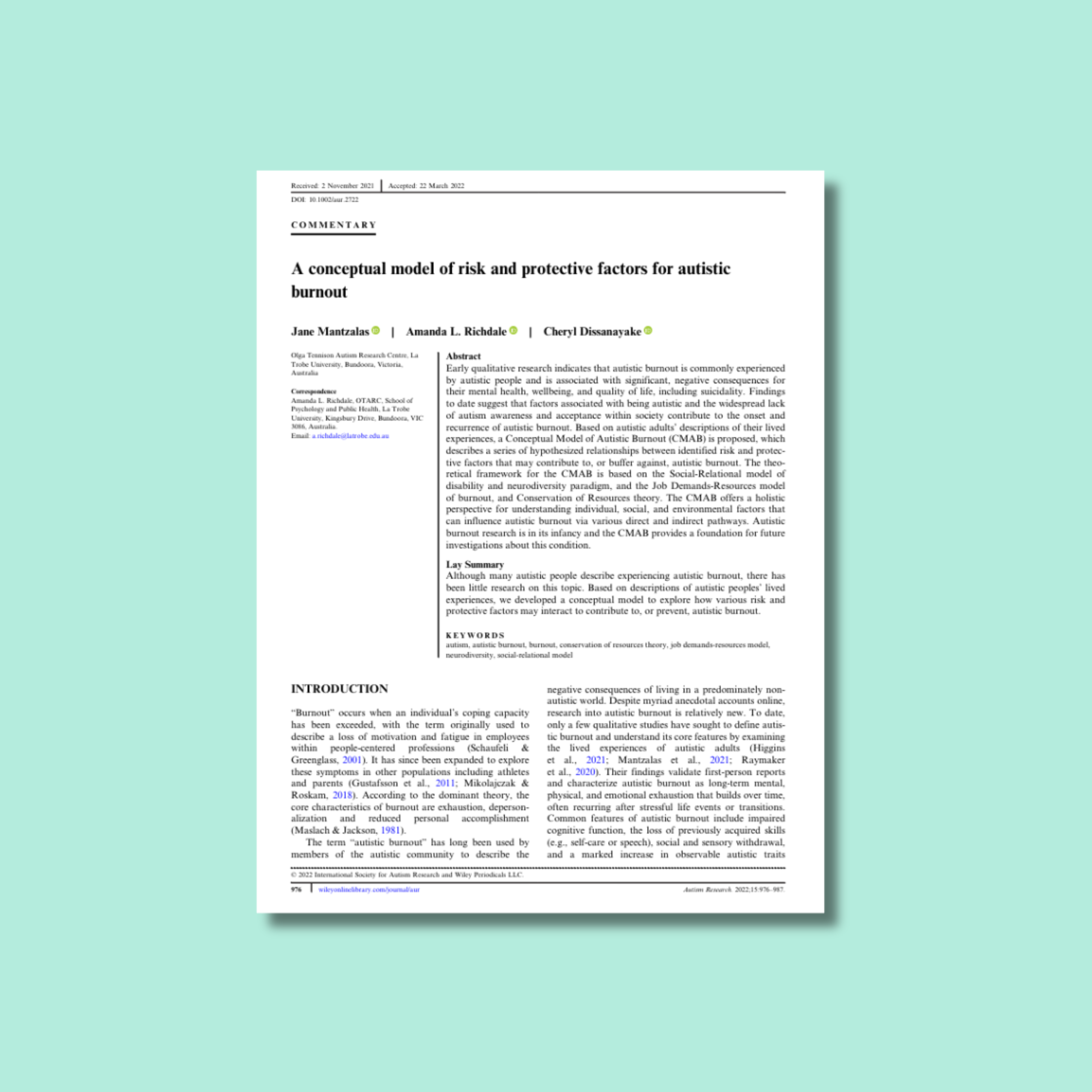 Autistic SPACE: A Novel Framework for Meeting the Needs of Autistic ...