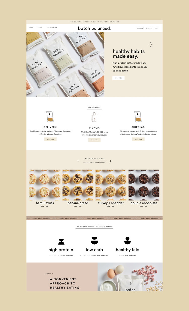E-commerce Brand & Web Design Project | Batched Balance