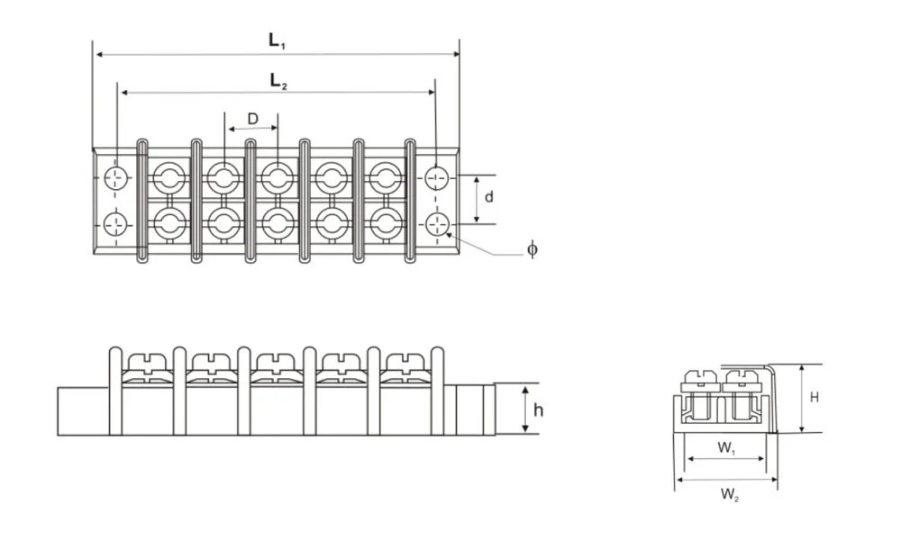 2 Row Barrier Terminal Block — Thermodata Components