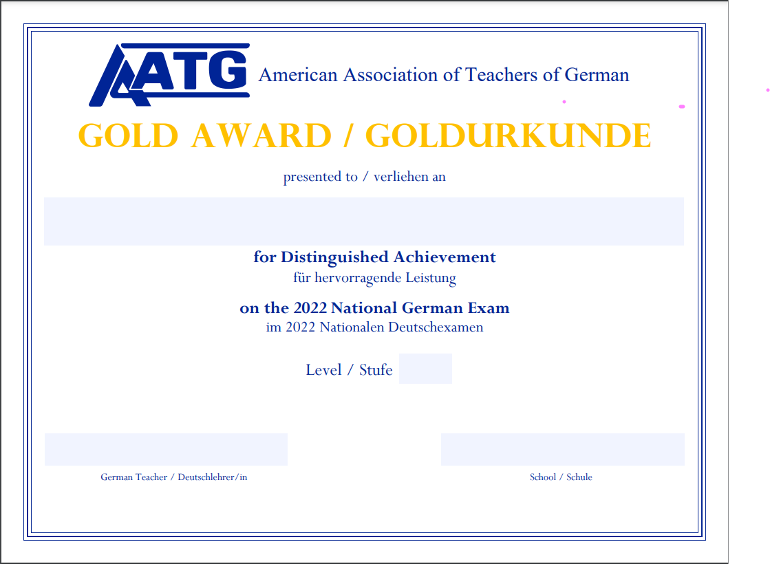 Awards — The National German Exam