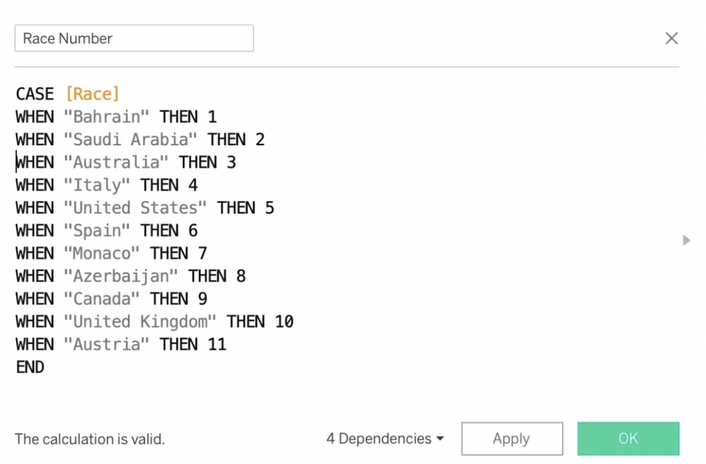 F1 Standings - Fun with Animations, Symbols, and Table Calcs — Paint ...