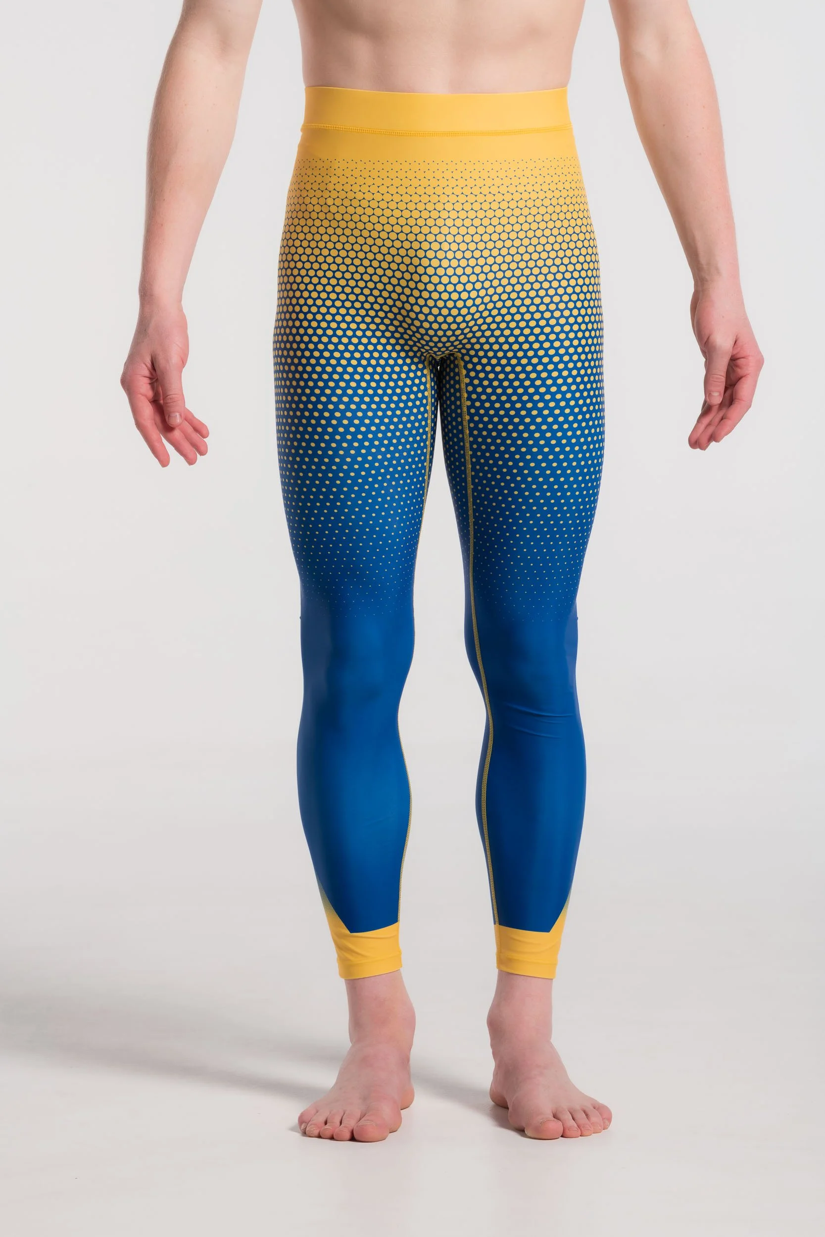 Noble Mens Unitard - Blue / Yellow — Aplomb Dancewear