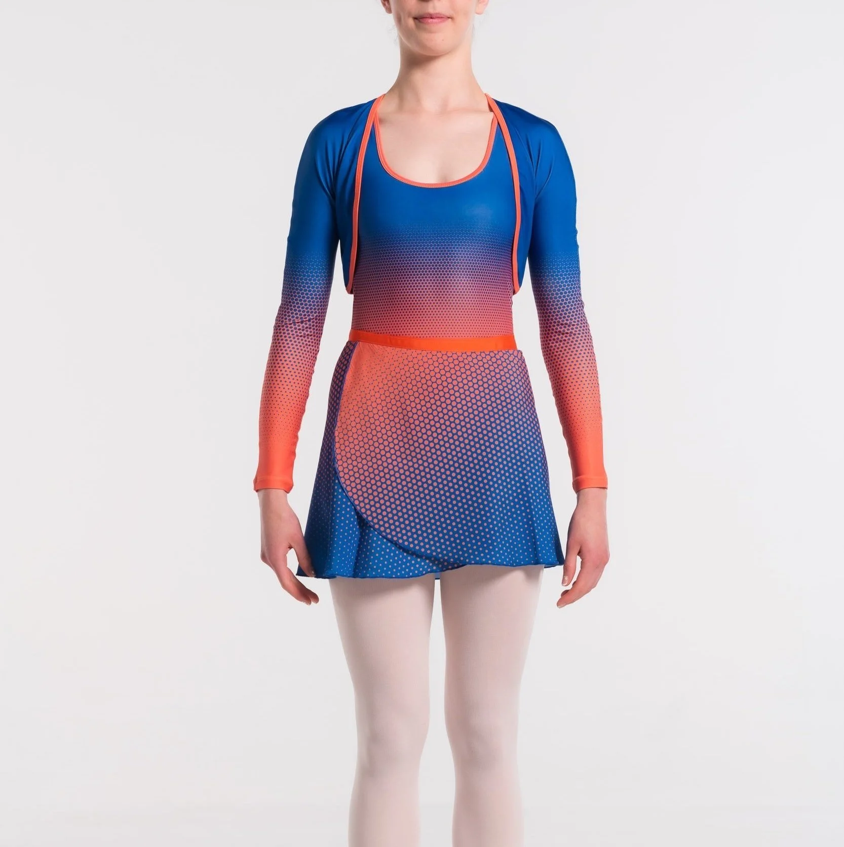 Grace Womens Dance Leotard - Bittersweet Orange / Yale Blue — Aplomb ...