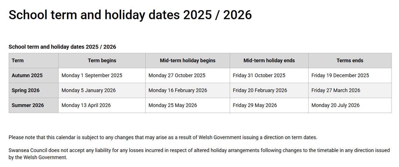 Term Dates | Explore Key Dates — Plan Ahead Today — Pentrehafod