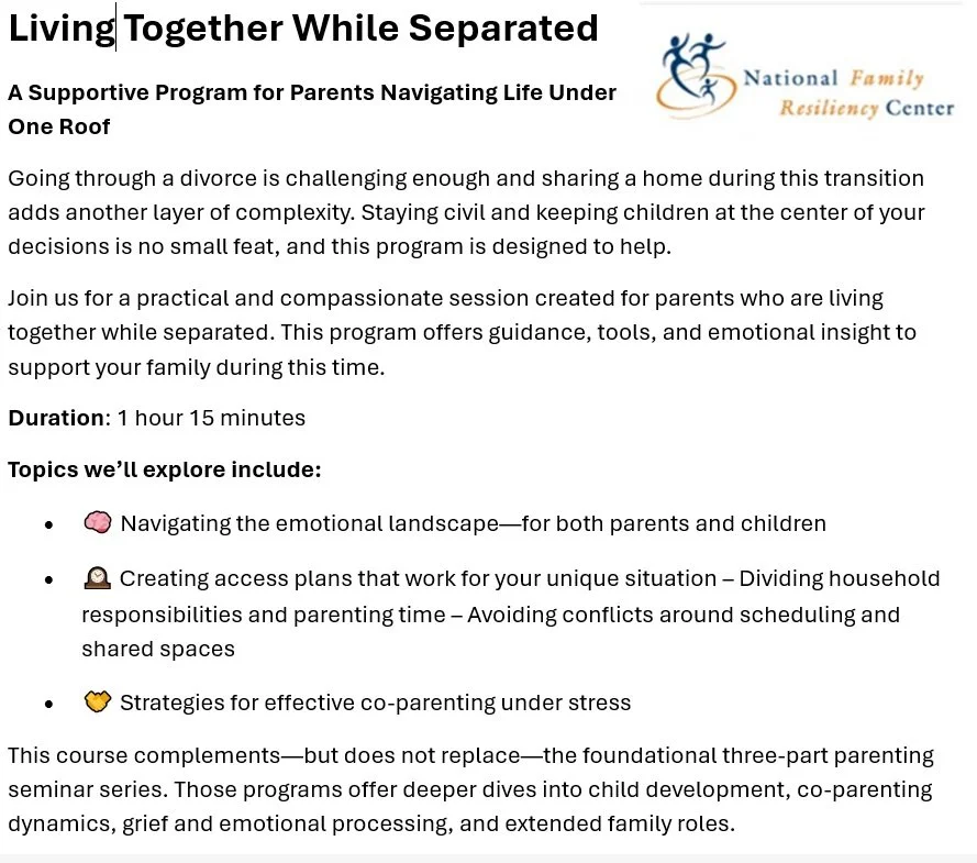Living Together While Separated — National Family Resiliency Center