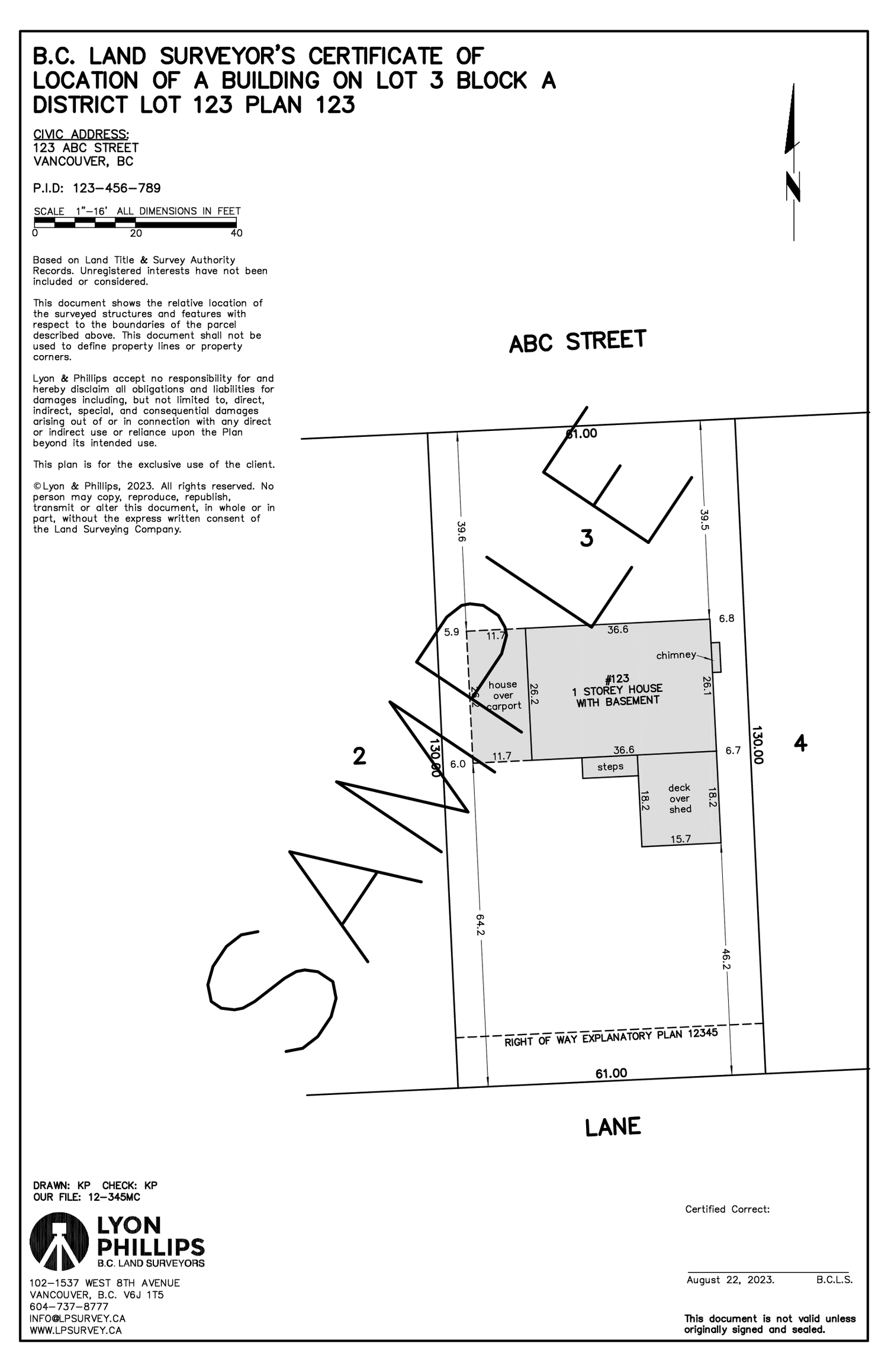 Building Location Certificates | Land Surveyor | Lyon & Phillips