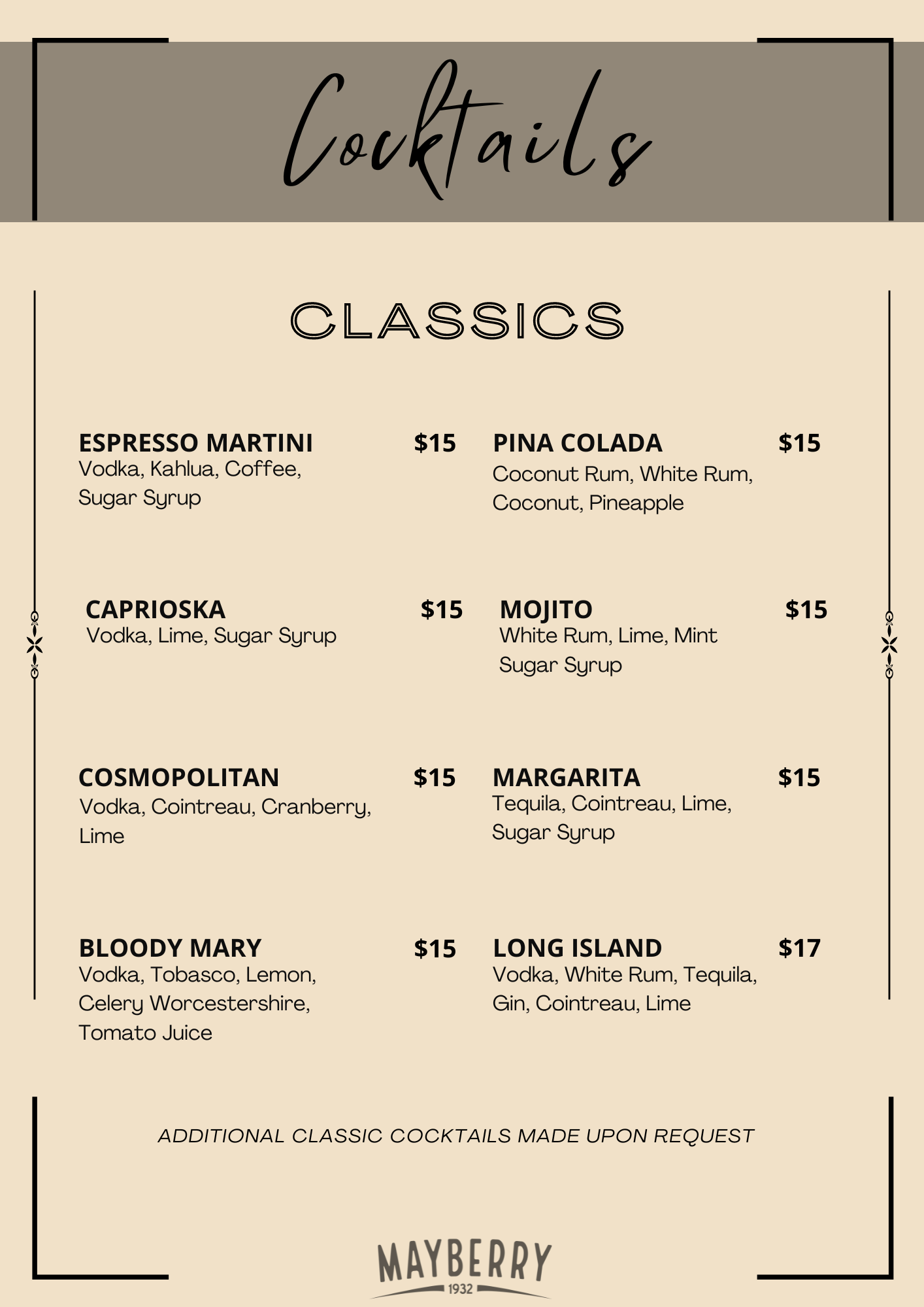 Beverage — Mayberry Darwin