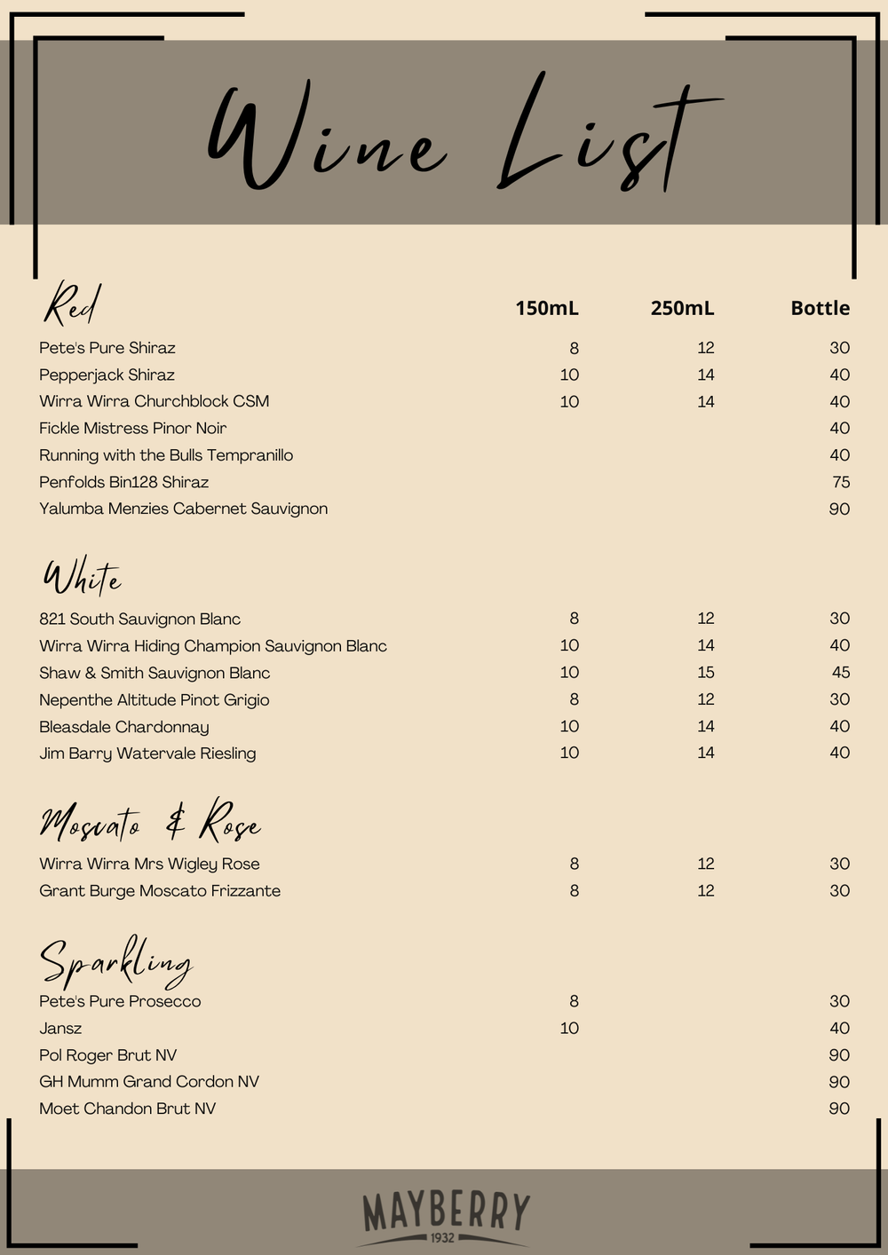 Beverage — Mayberry Darwin