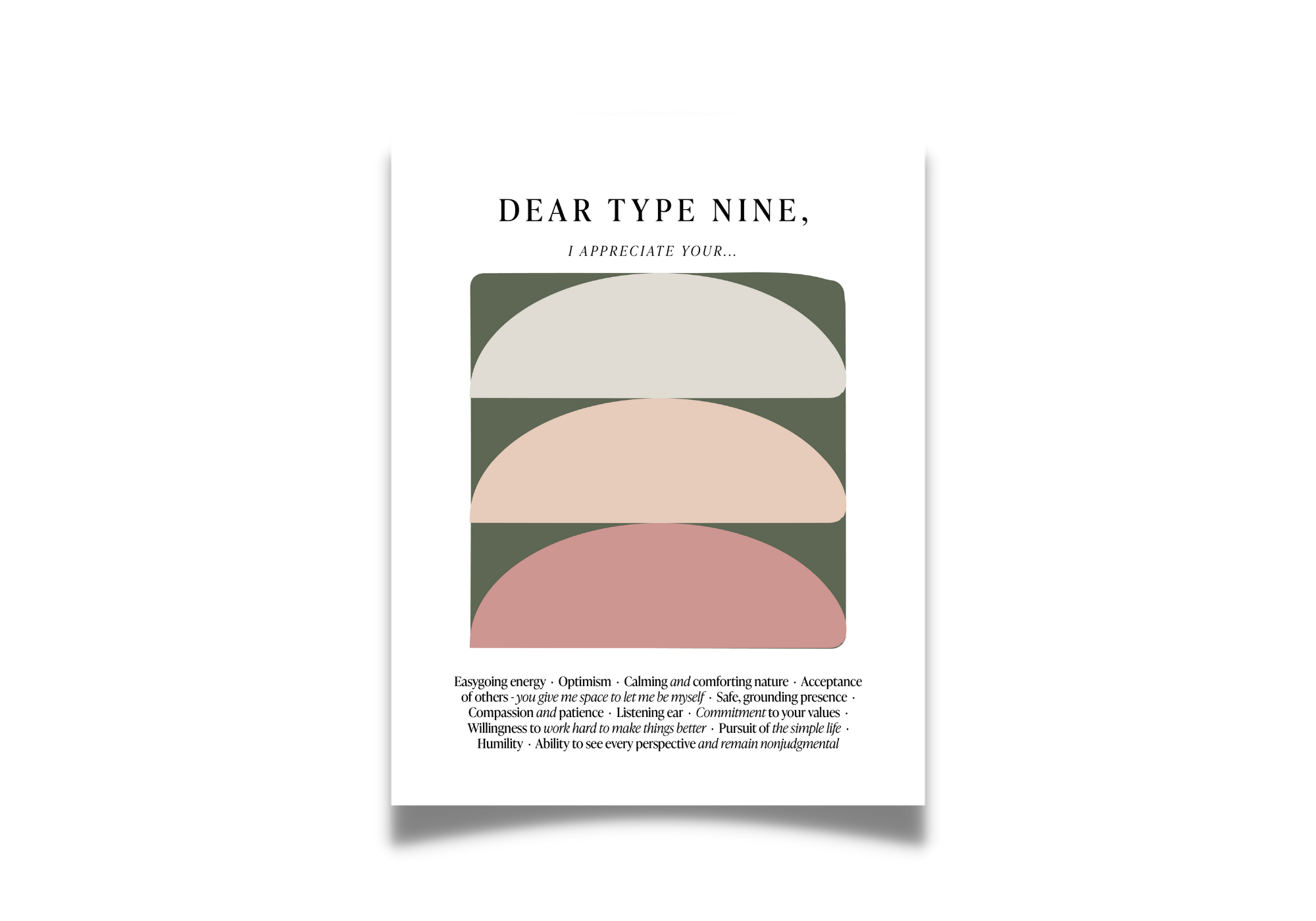 Enneagram Nine – Self-Appreciation Print — Nine Types Co.