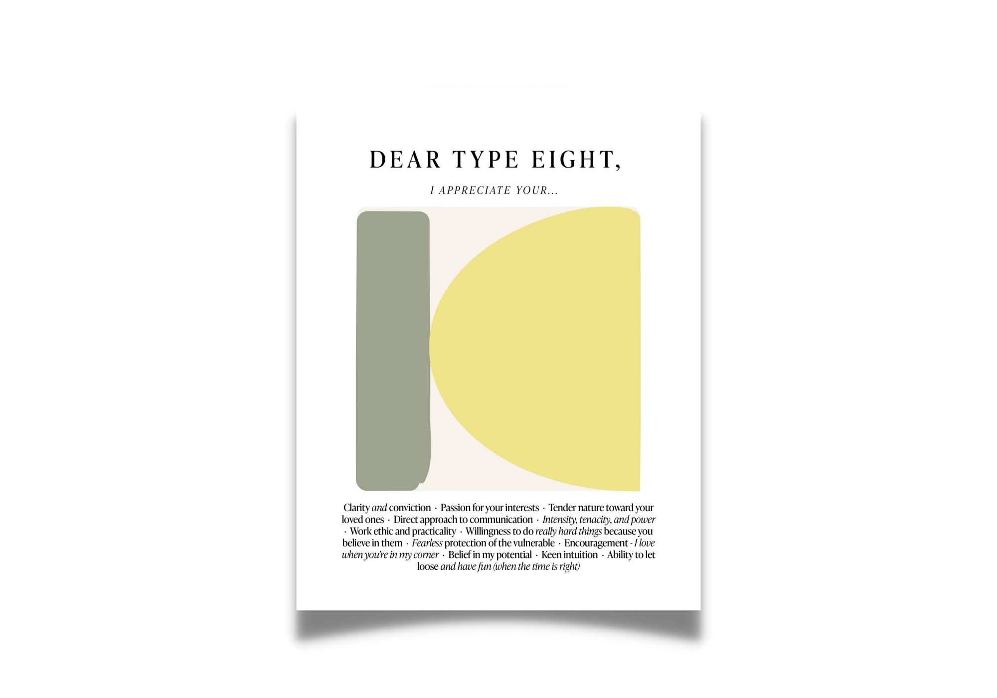 "Dear Type Eight" Print — Nine Types Co.