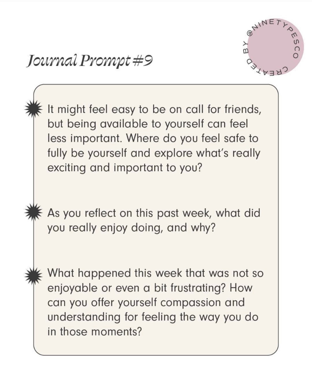 Journal Prompts to Foster Self-Friendship — Nine Types Co.
