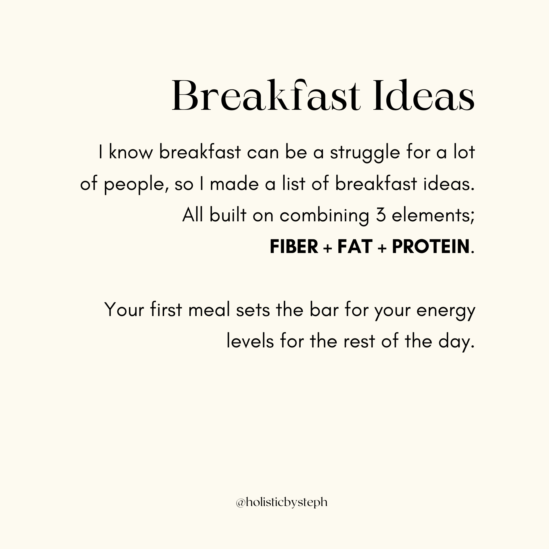 Breakfast ideas PDF — Stephanie Fairbank Holistic Health Coach