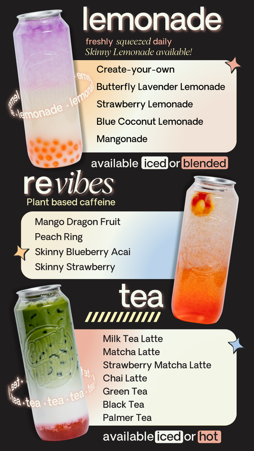 Menu — Candy Cloud - Boba, Coffee, & Creamery