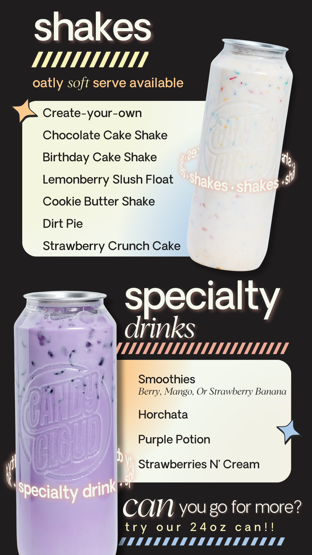 Menu — Candy Cloud - Boba, Coffee, & Creamery