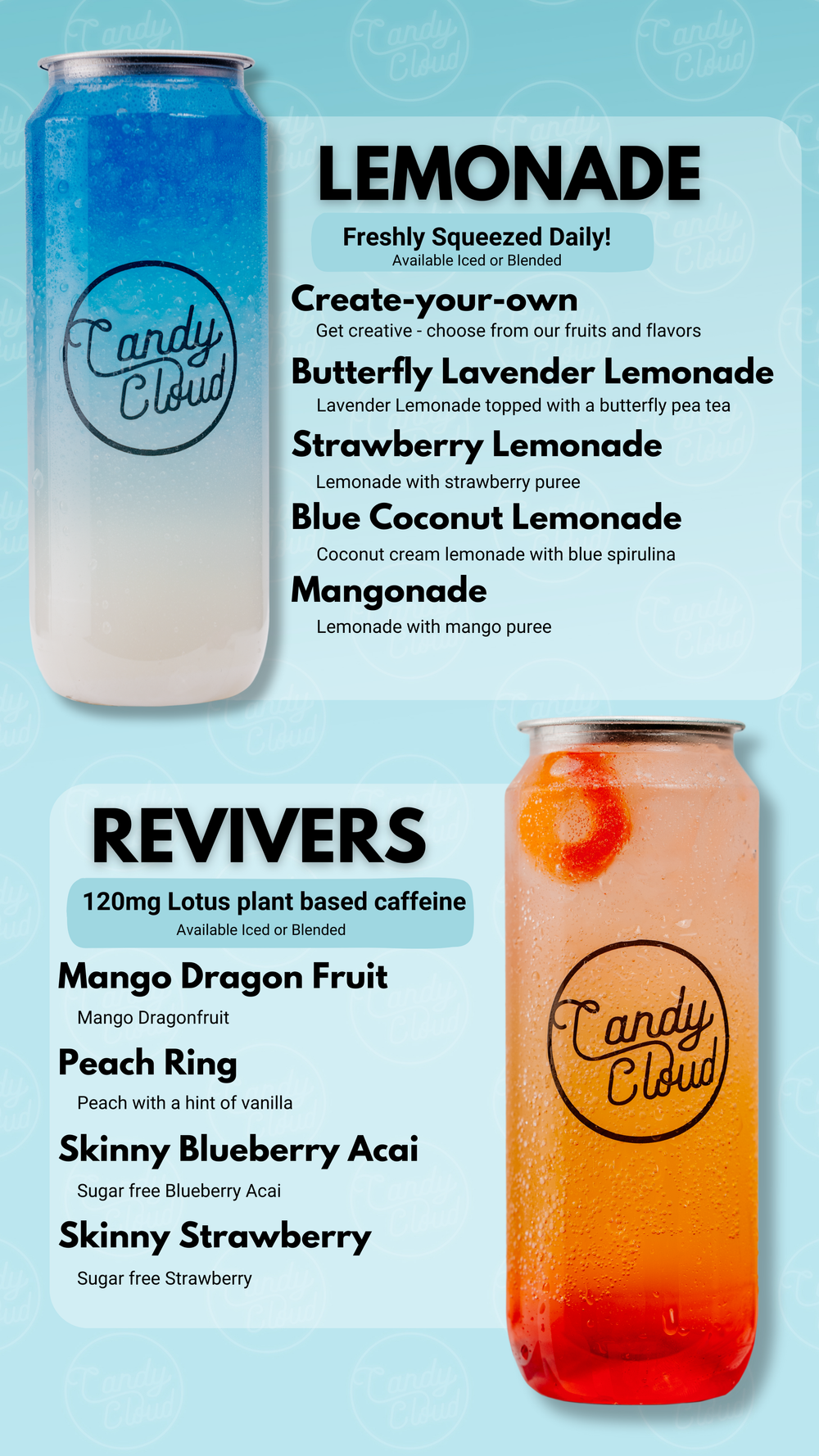 Menu — Candy Cloud - Boba, Coffee, & Creamery