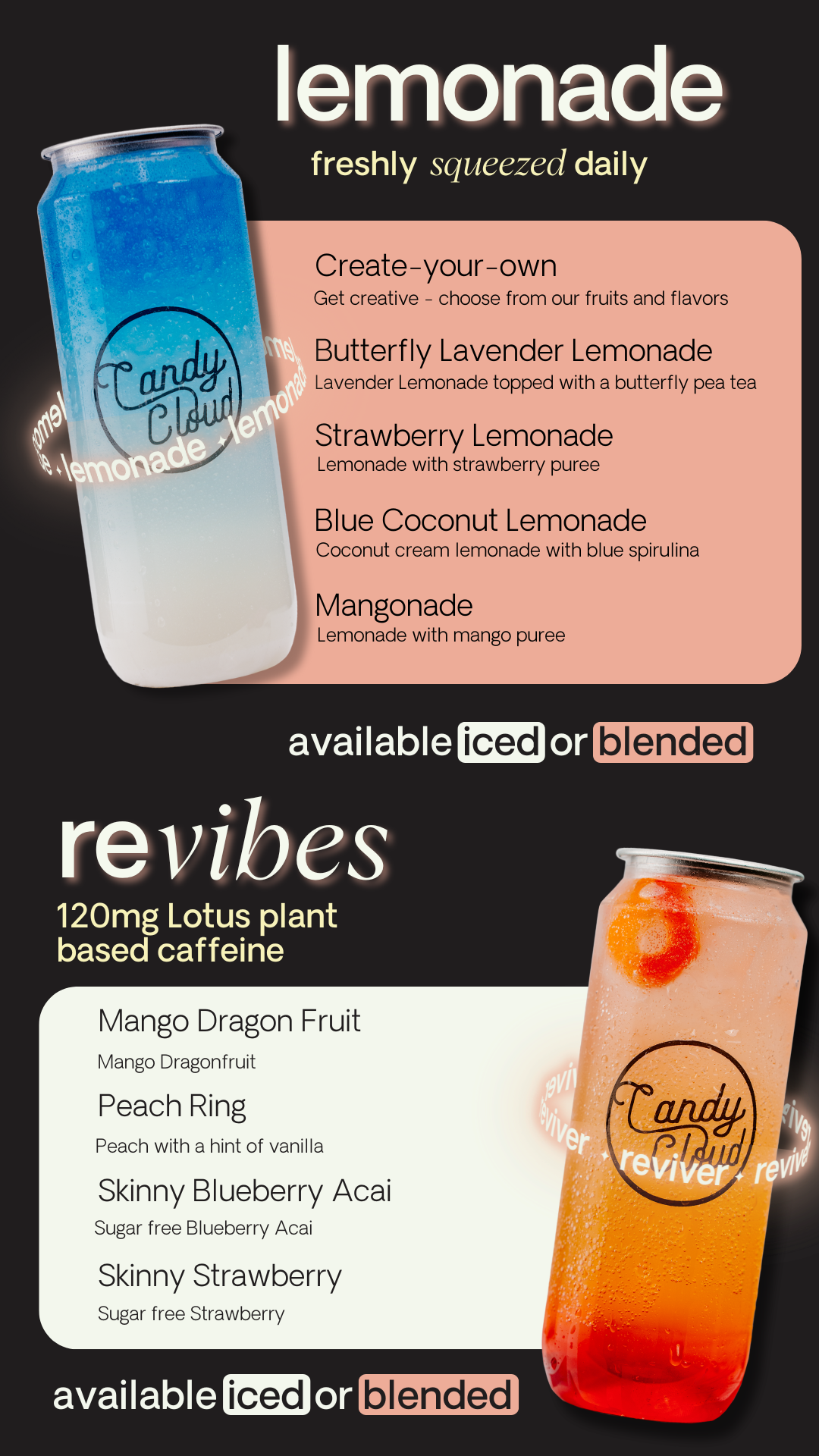 Menu — Candy Cloud - Boba, Coffee, & Creamery
