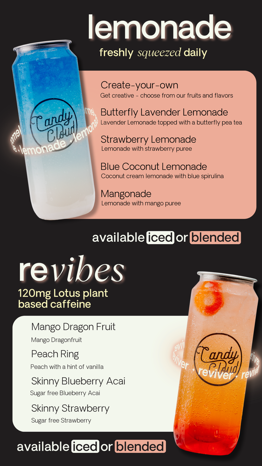 Menu — Candy Cloud - Boba, Coffee, & Creamery