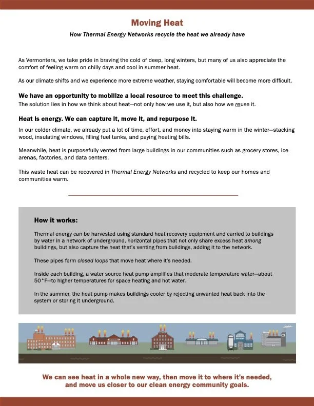 Fact Sheets and Resources — Vermont Community Thermal Networks
