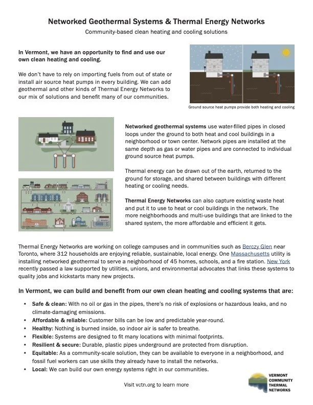 Fact Sheets and Resources — Vermont Community Geothermal Alliance