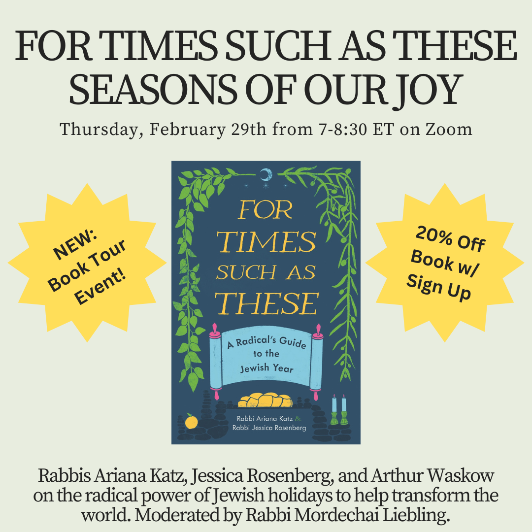 Book event: For Times Such as These — The Shalom Center