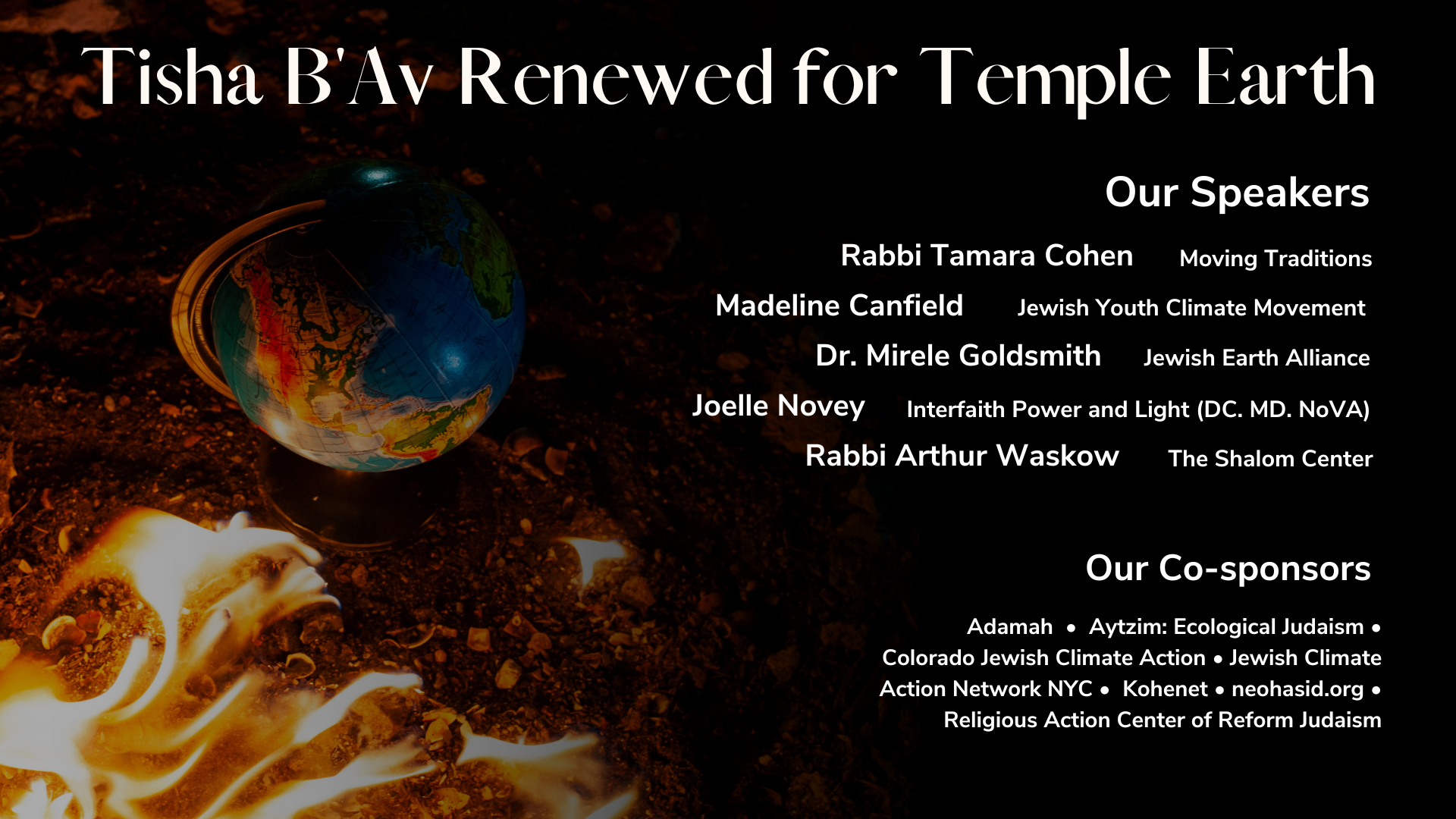 Actifest Hope for Tisha B’Av and Temple Earth — The Shalom Center