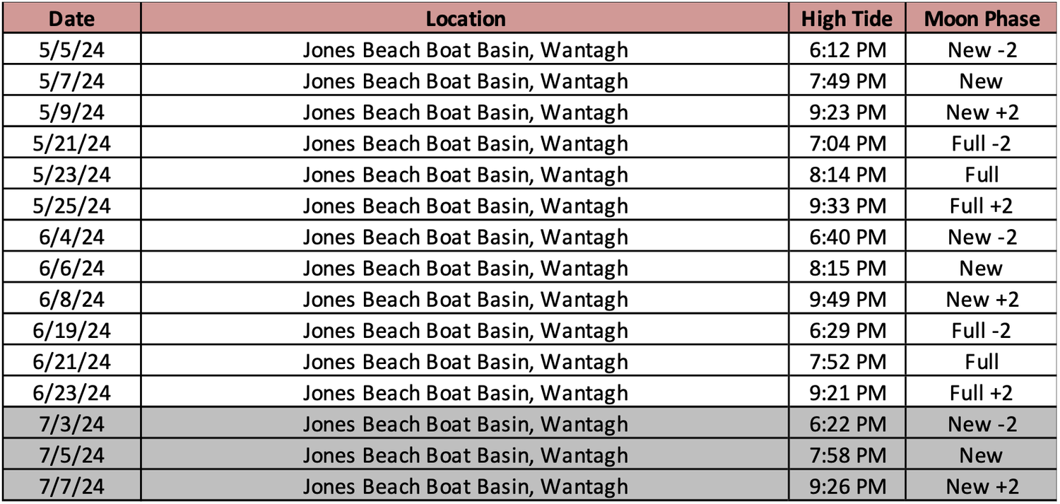 Jones Beach Boat Basin, Wantagh — New York Horseshoe Crab Monitoring ...