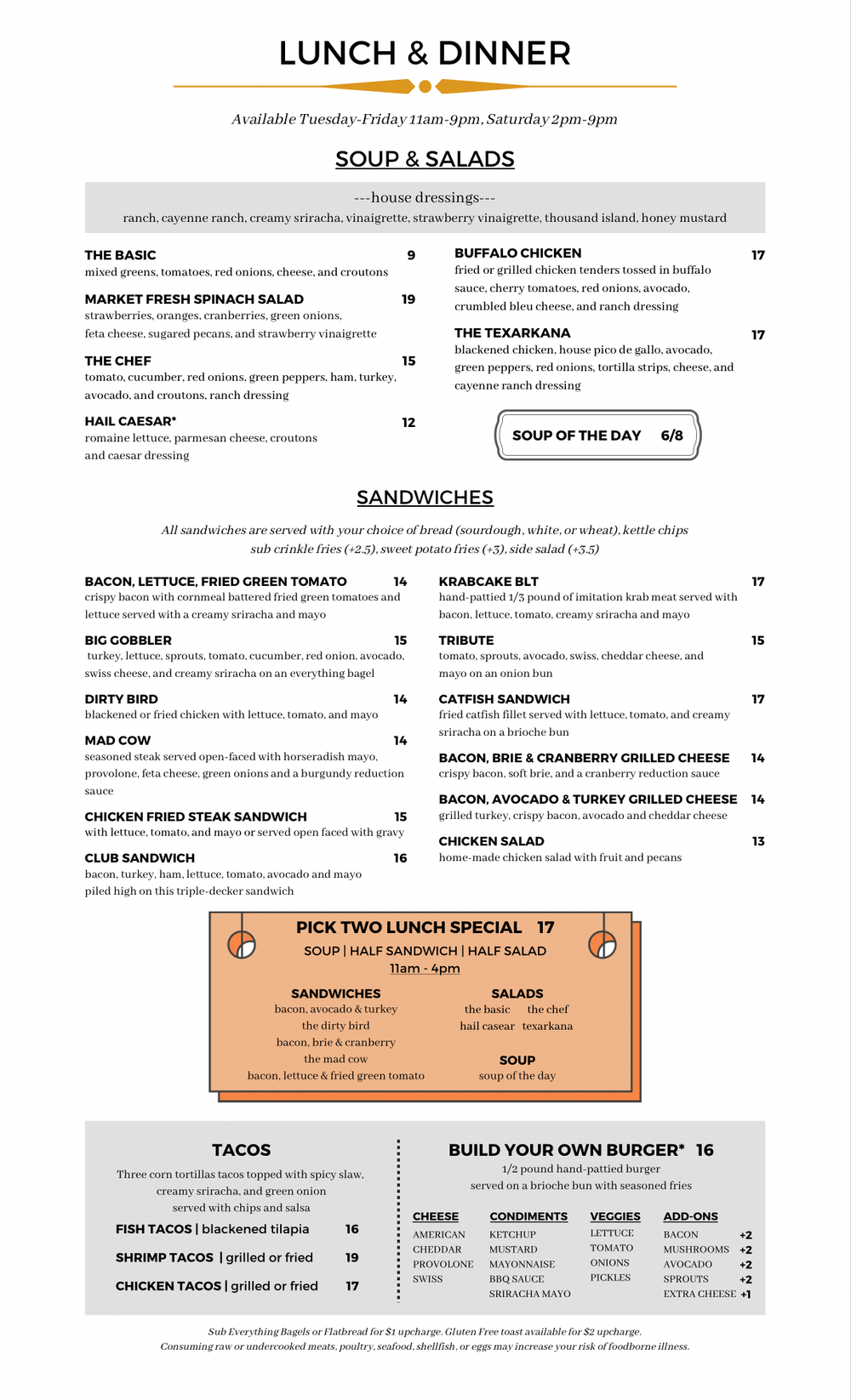 Lunch and Dinner — Southern Food Company
