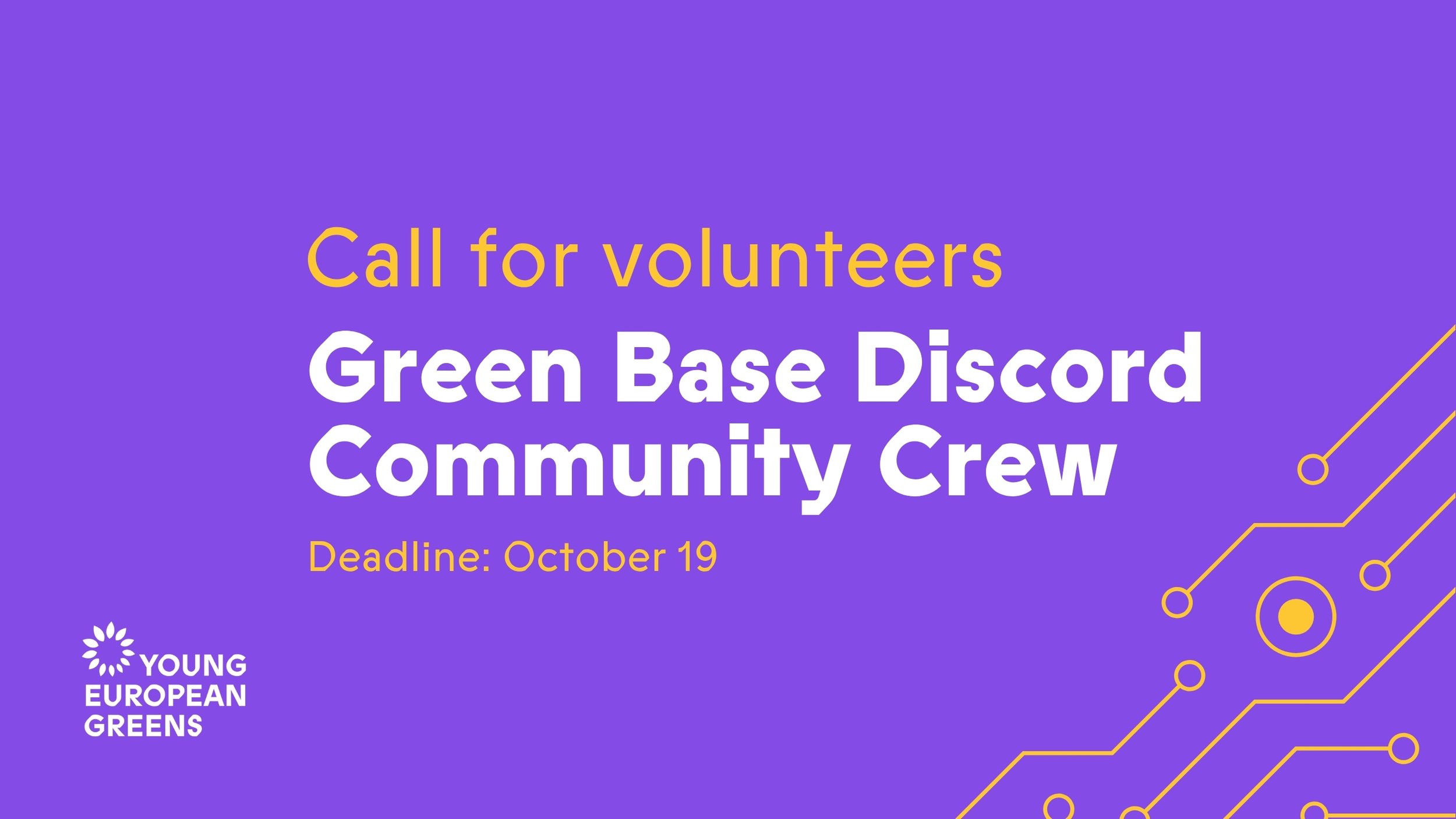 Call for volunteers: Green Base Community crew #2 — Young European Greens