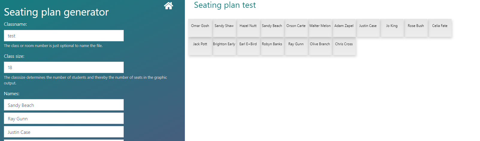 Seating Plan Generator — STACS - Scottish Teachers Advancing Computing ...
