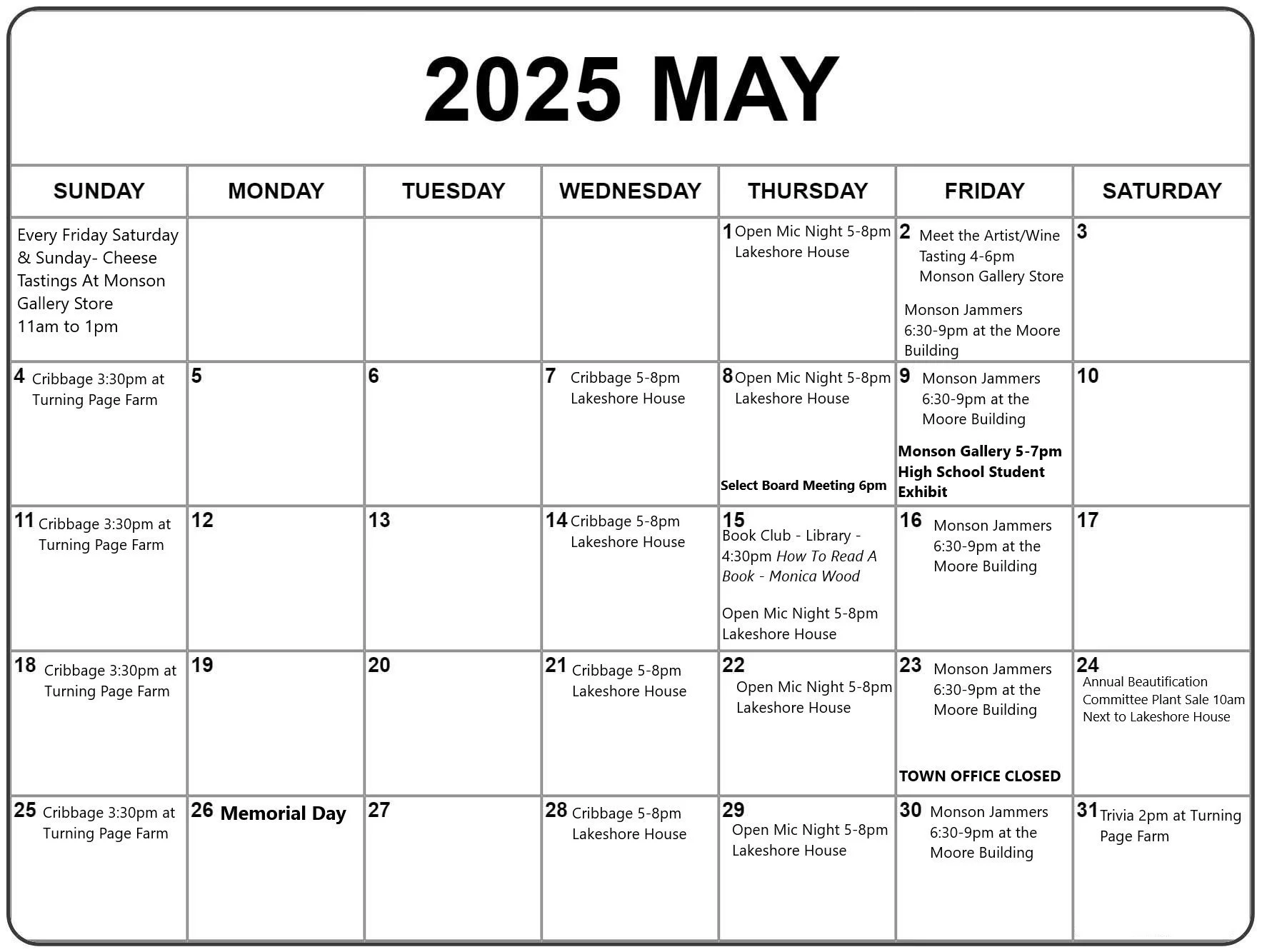 Monson, Maine Calendar of Events — Town of Monson, Maine