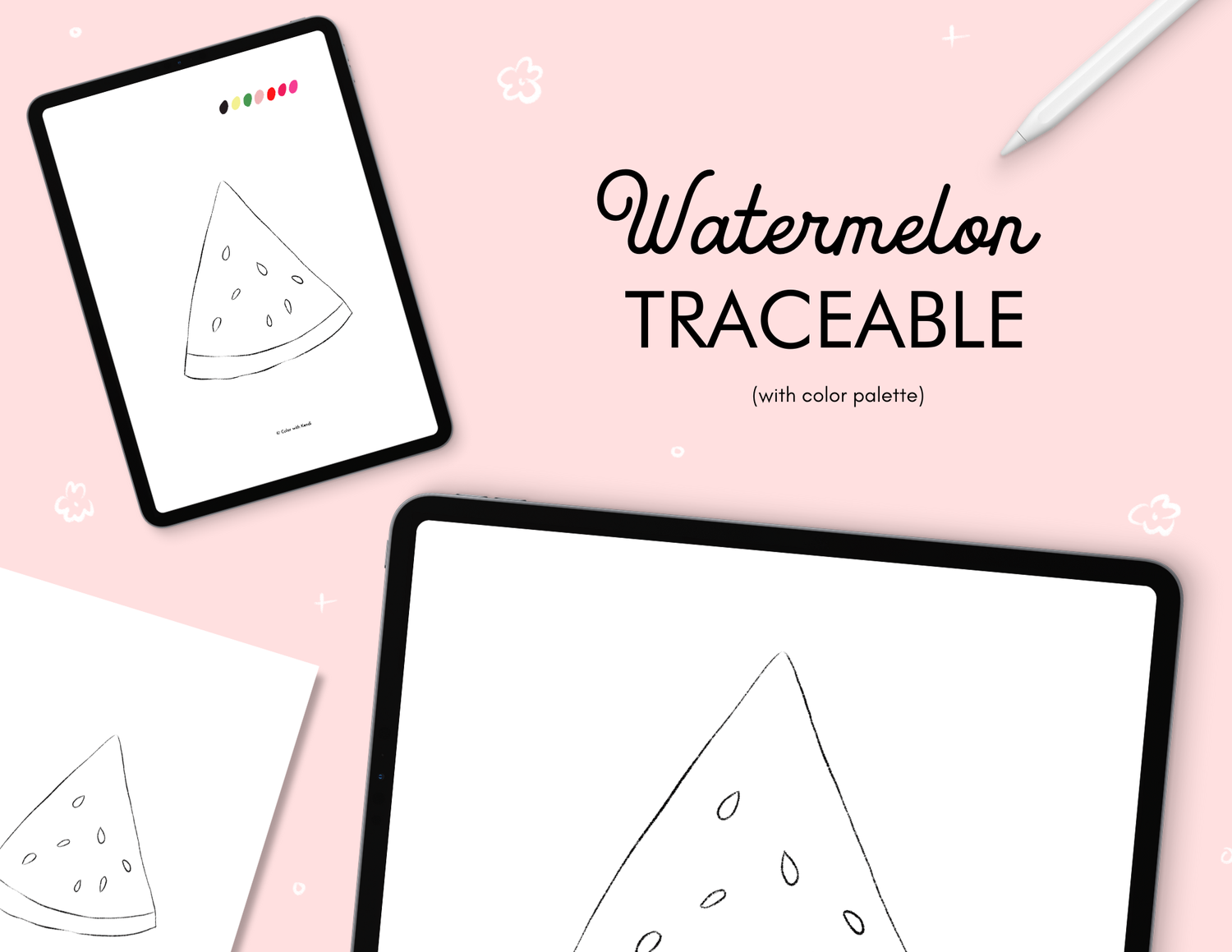 Watermelon Slice - Traceable — Color with Kendi: Procreate Tutorials ...