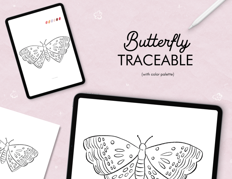 Butterfly - Traceable — Color with Kendi: Procreate Tutorials + Brushes