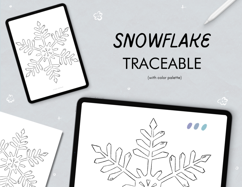 Snowflake - Traceable — Color with Kendi: Procreate Tutorials + Brushes