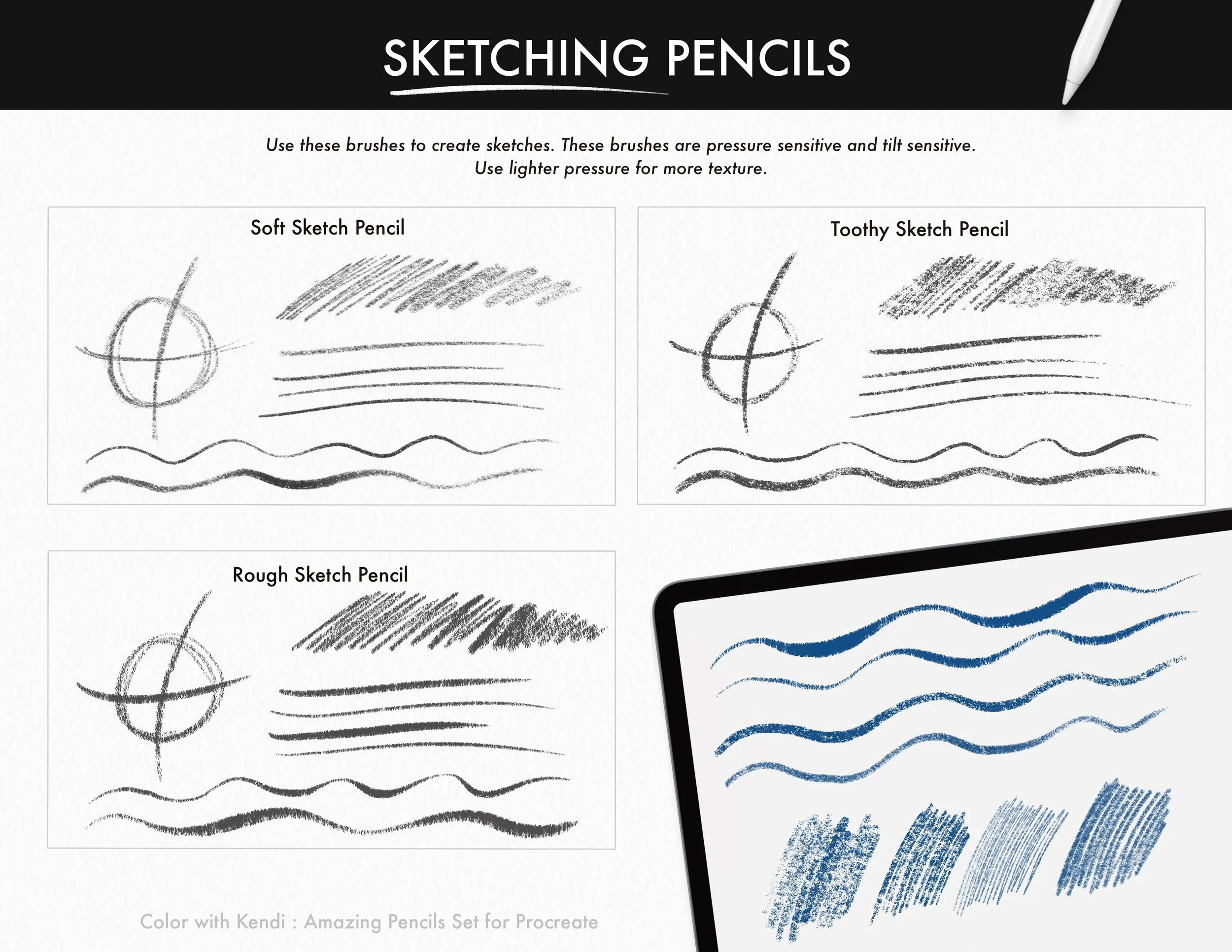 Pencils Brush Pack for Procreate — Color with Kendi: Procreate ...