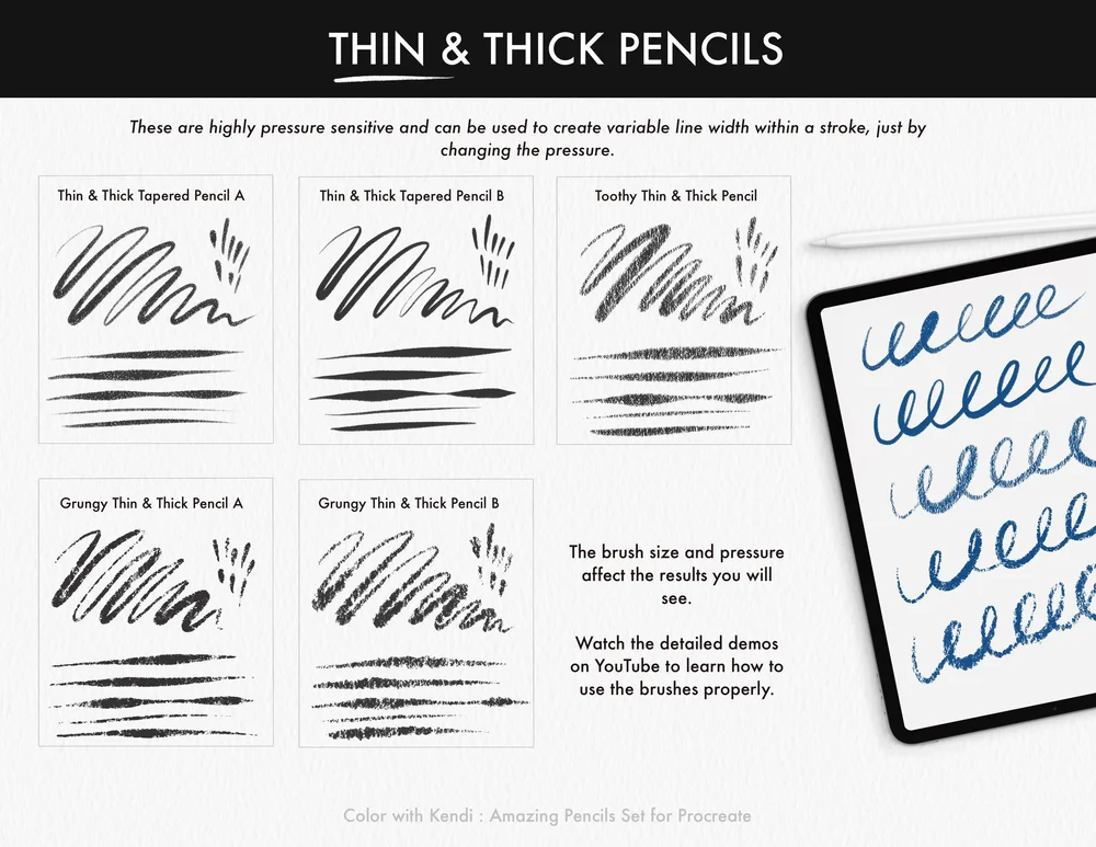 Pencils Brush Pack for Procreate — Color with Kendi: Procreate ...