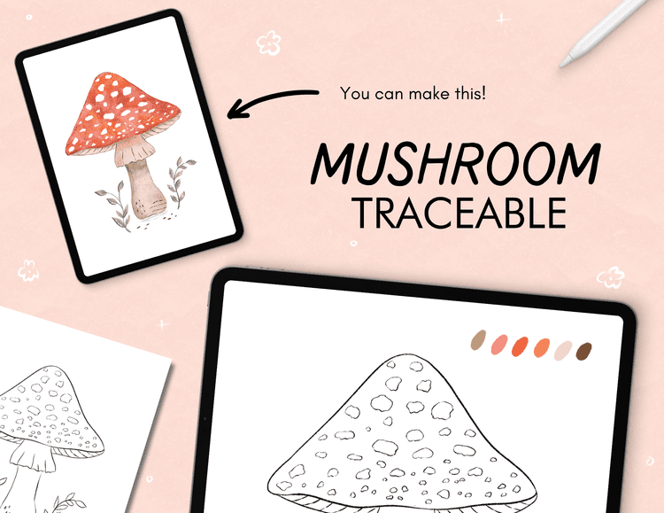 Mushroom - Traceable — Color with Kendi: Procreate Tutorials + Brushes