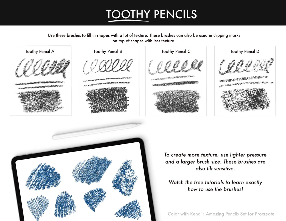Pencils Brush Pack for Procreate — Color with Kendi: Procreate ...