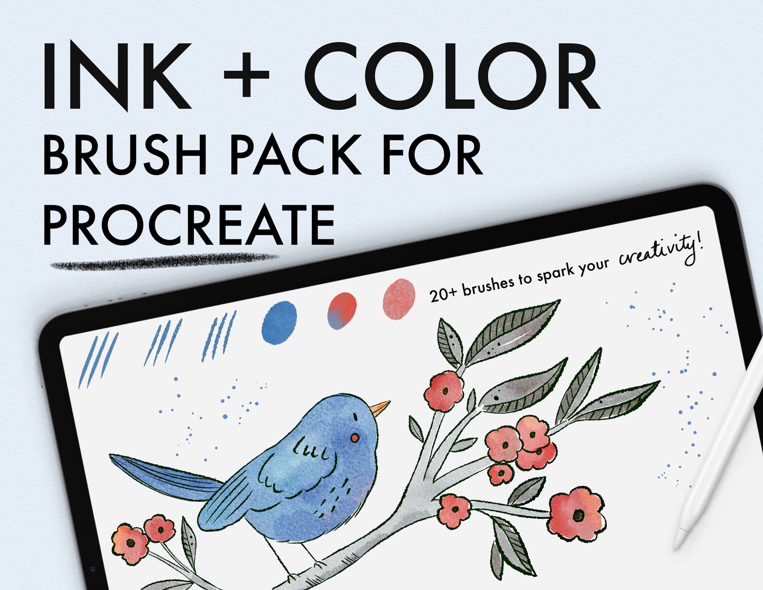 Ink and Watercolor Brushes for PROCREATE — Color with Kendi: Procreate Tutorials + Brushes