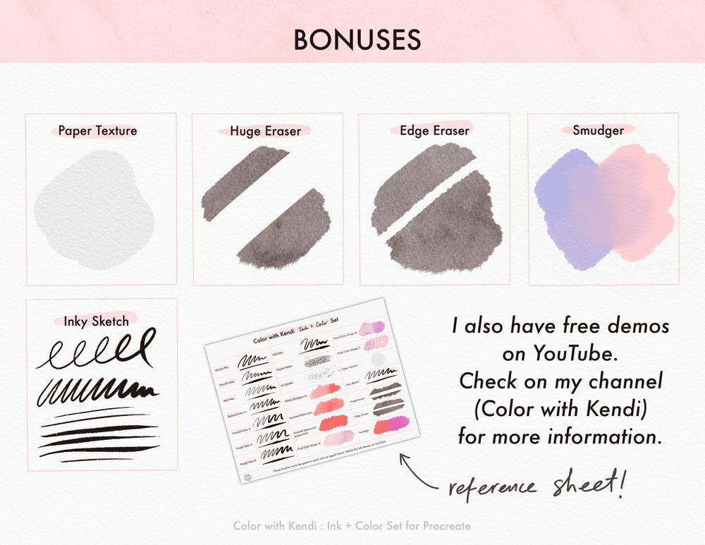 Ink and Watercolor Brushes for PROCREATE — Color with Kendi: Procreate ...