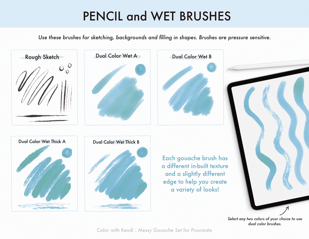 Messy Gouache Brushes for PROCREATE — Color with Kendi: Procreate ...